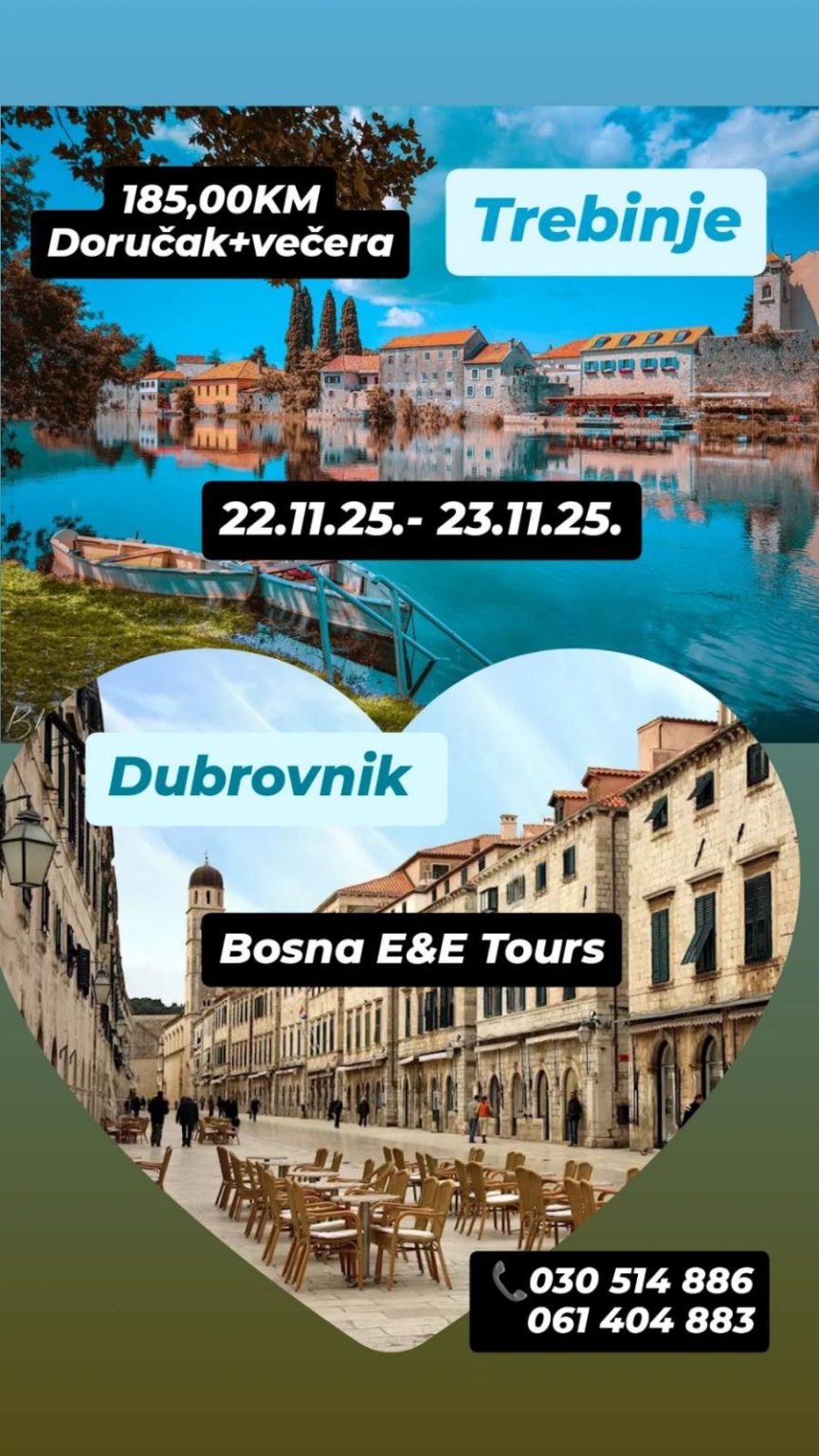 Trebinje i Dubrovnik – novembar 2025. – Turistička agencija Bosna Tours
